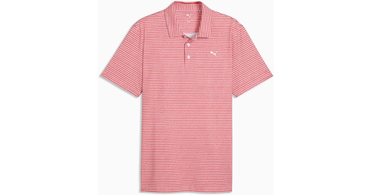 PUMA Mattr Stadium Golf Polo Shirt Glow/Candy Apple in Pink for Men ...