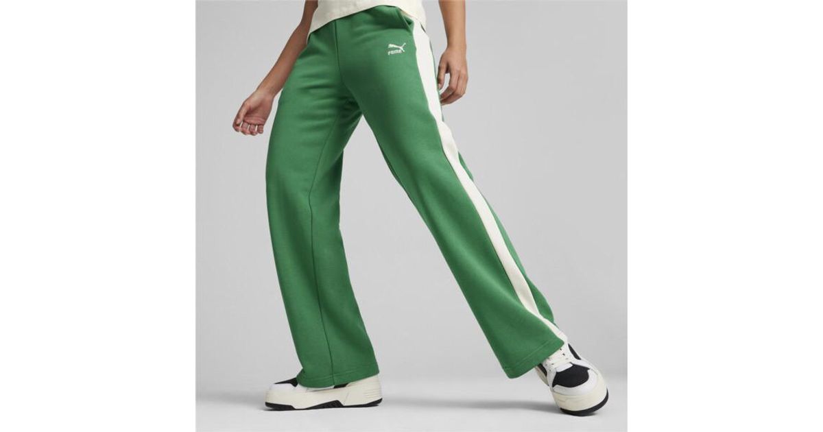 PUMA Iconic T7 Straight Pants in Green | Lyst