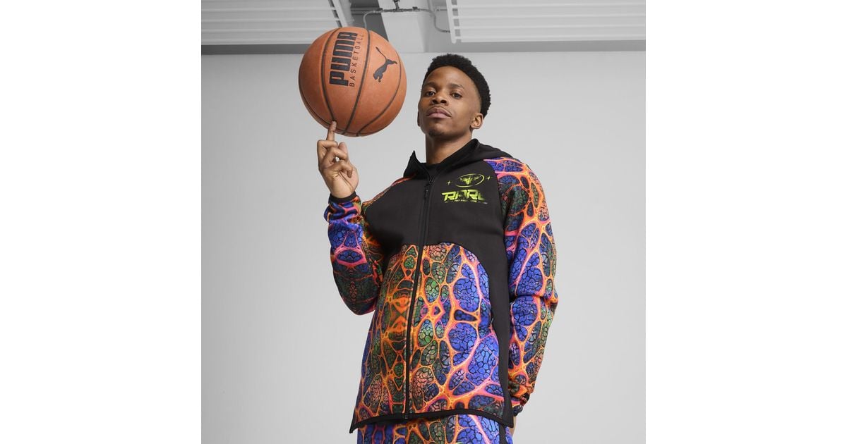 PUMA Melo Alien Skin Basketball Zip-Up Jacket in Black for Men | Lyst