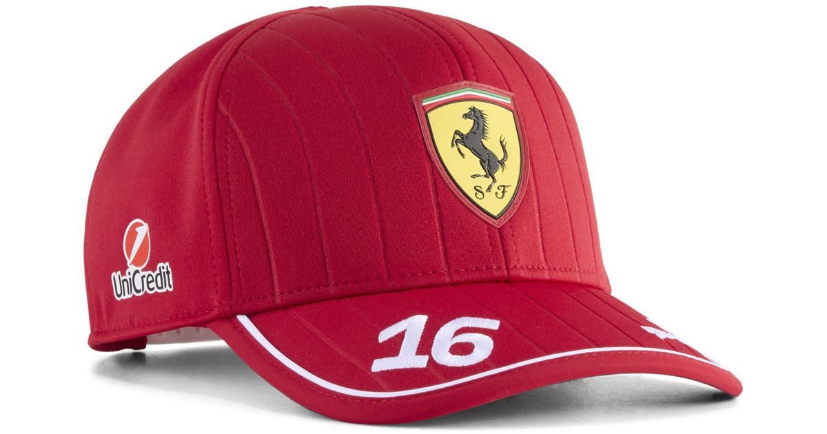 PUMA Scuderia Ferrari Leclerc Baseball Cap in Red | Lyst