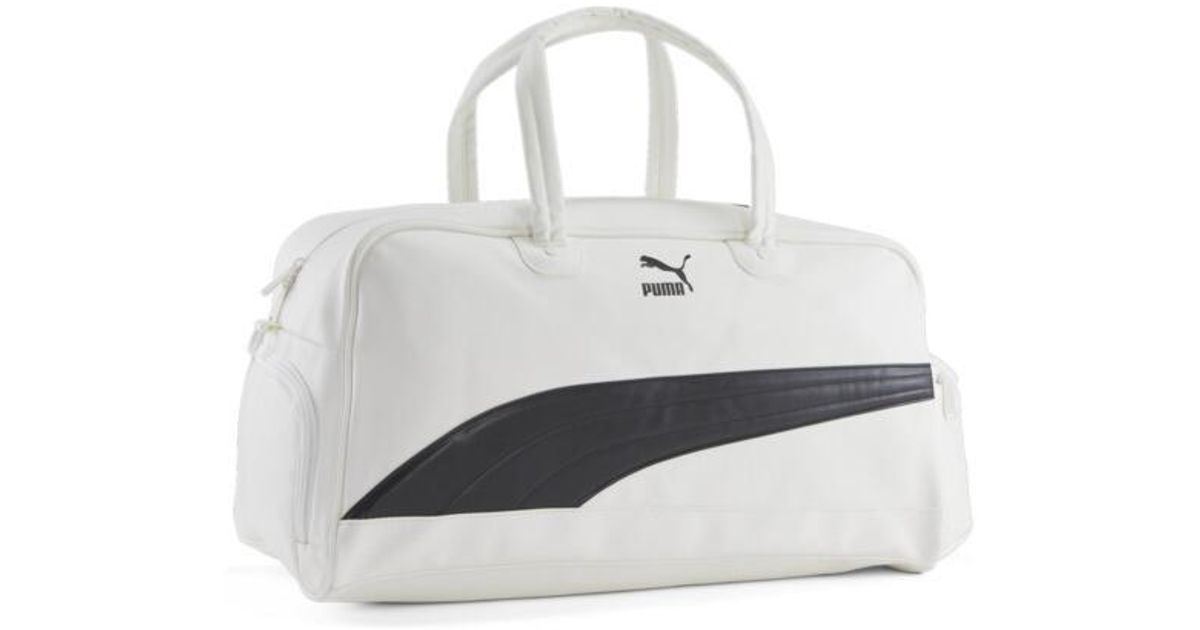 PUMA Heritage Duffle Bag in White | Lyst