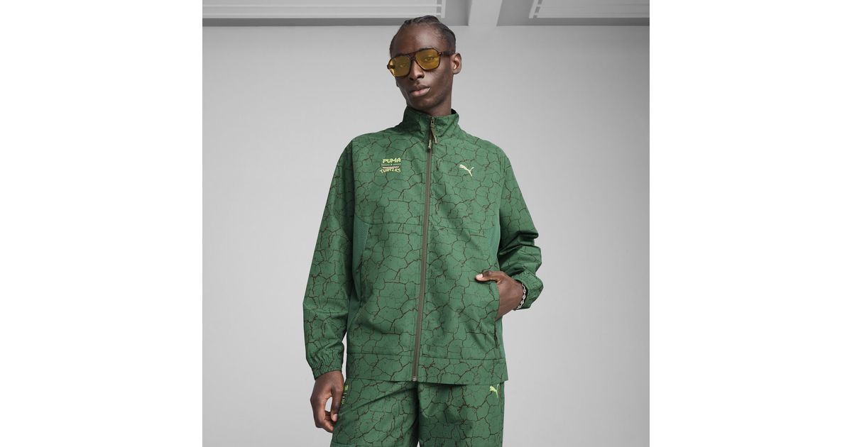PUMA X Tmnt Tech Relaxed Track Jacket in Green for Men | Lyst