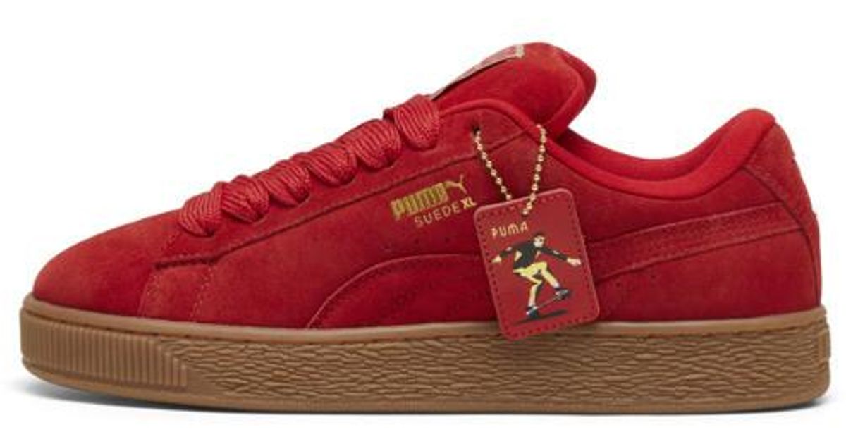 PUMA Play Loud Suede Xl Sneakers in Red | Lyst