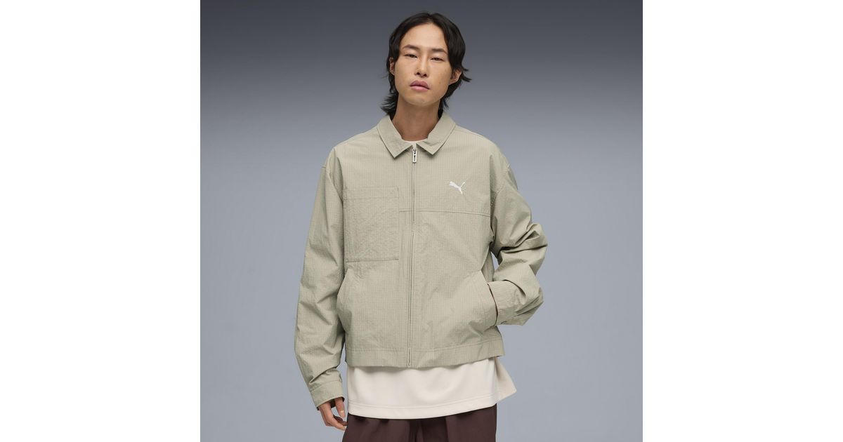 PUMA Wardrobe Essentials Utility Jacket in Gray for Men | Lyst