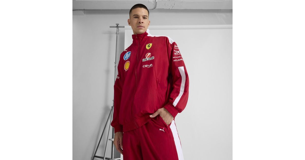 PUMA Scuderia Ferrari 2025 Drivers T7 Oversized Jacket in Red for Men ...