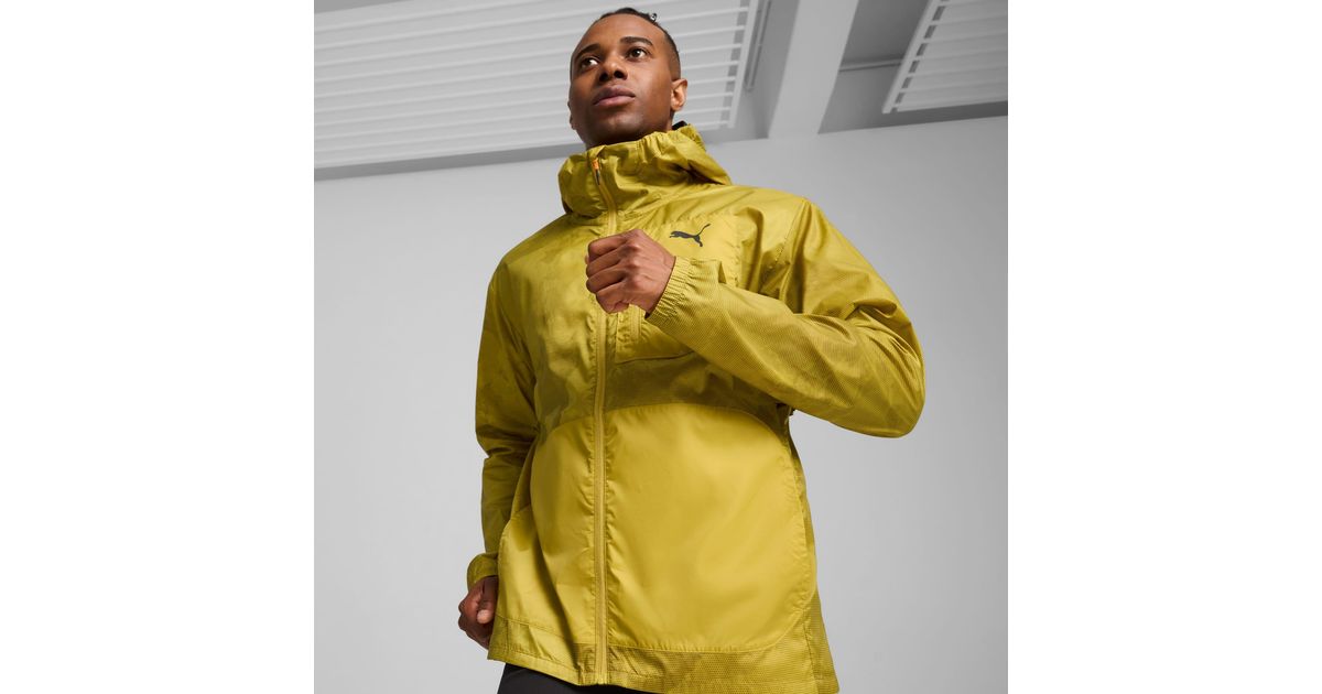PUMA Seasons Running Jacket in Yellow for Men | Lyst UK