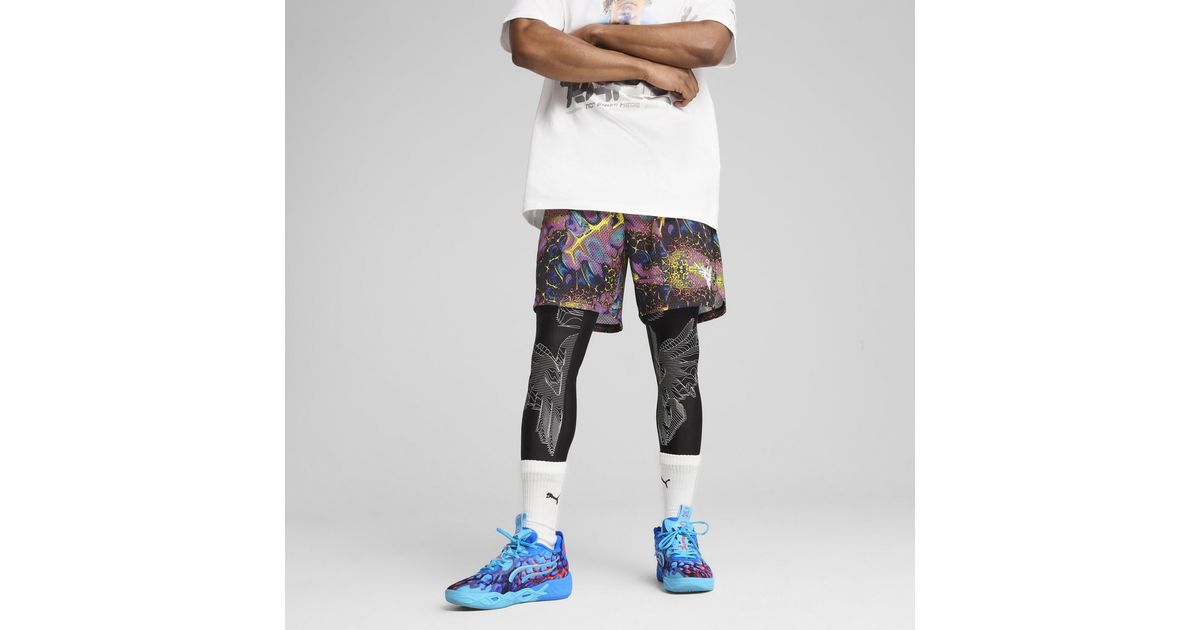 PUMA Melo Alien Skin 2-In-1 Basketball Shorts in White for Men | Lyst