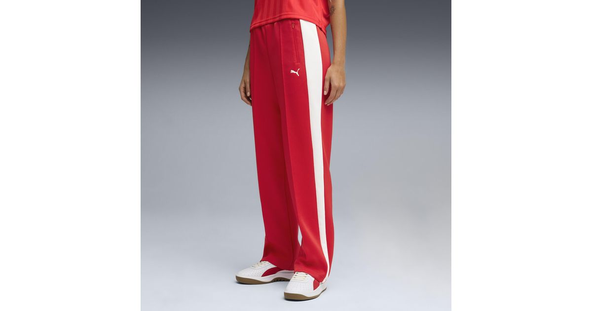 PUMA T7 Always On Straight Track Pants in Red | Lyst