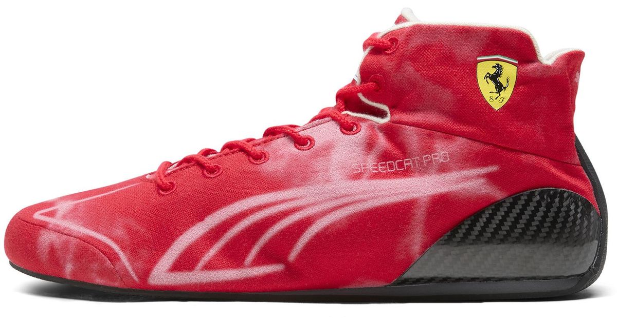 PUMA Scuderia Ferrari Speedcat Pro Desert Driving Shoes in Red | Lyst
