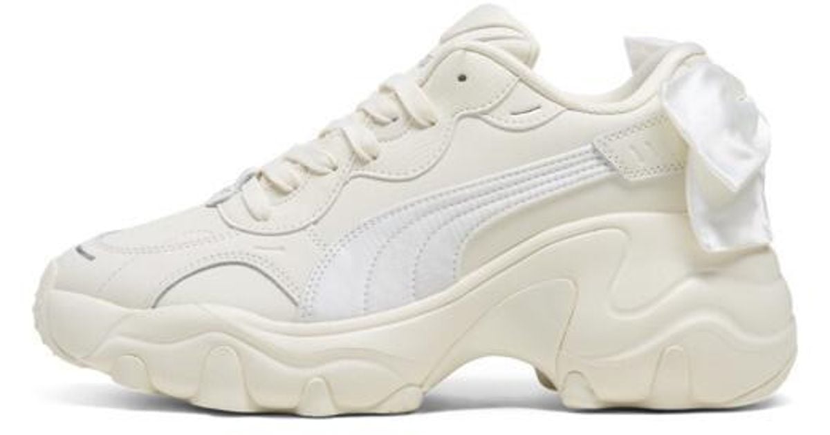 PUMA Pulsar Wedge Bowknot Sneakers in White | Lyst
