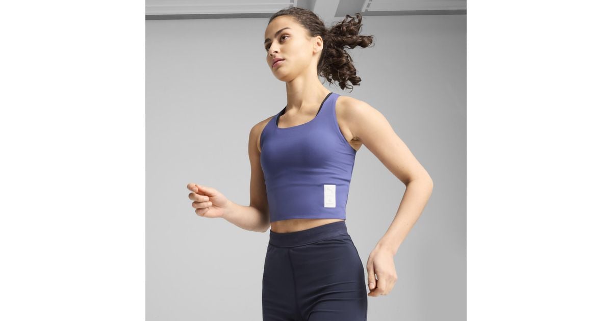 PUMA X Saysky Running Crop Top in Blue | Lyst