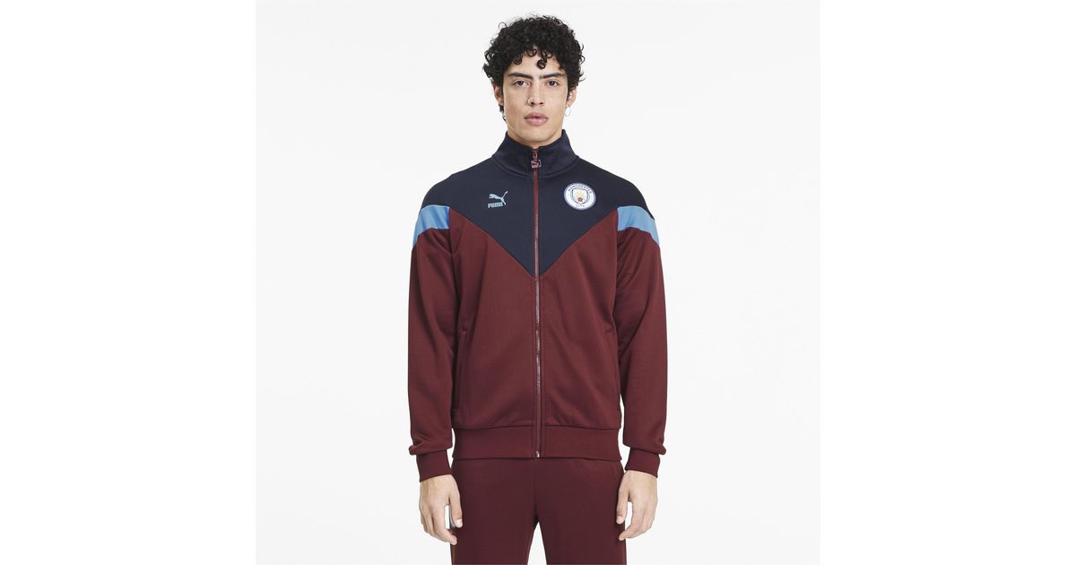 PUMA Manchester City Fc Iconic Mcs Track Jacket in Red for Men | Lyst