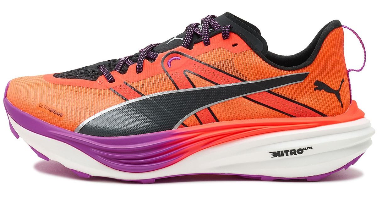 PUMA Deviate Nitroâ Elite Trail Running Shoes in Red for Men | Lyst