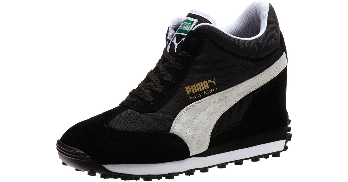 PUMA Easy Rider Wedge Lo Women's Wedge Sneakers in Black | Lyst
