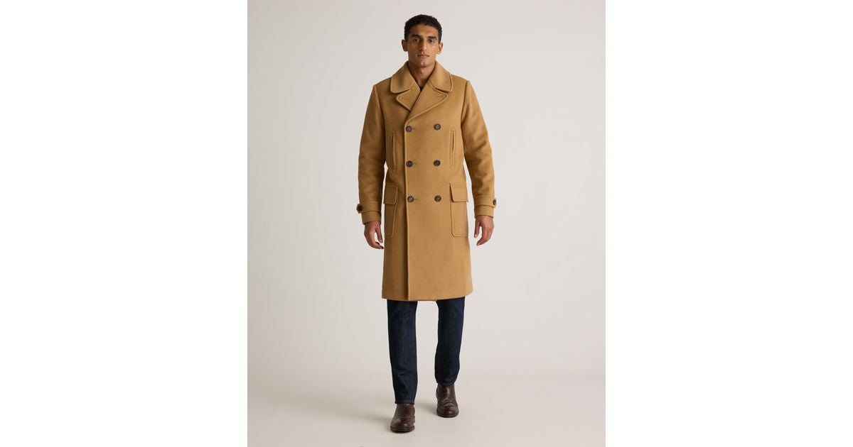Quince Italian Wool Double-Breasted Officer Topcoat, Wool/Nylon in ...