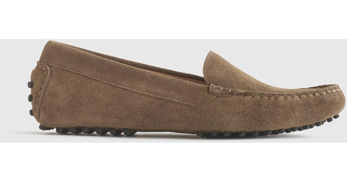 Quince 100% Suede Driver Loafer, Suede Leather in White | Lyst