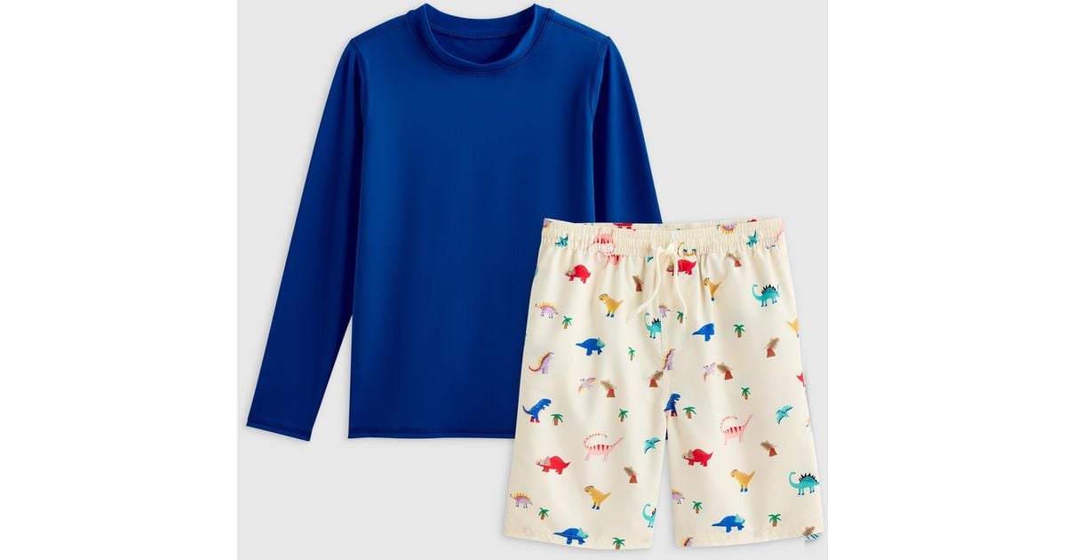 Quince Swim Trunk And Rash Guard Set, Recycled Nylon/Polyester/Spandex ...