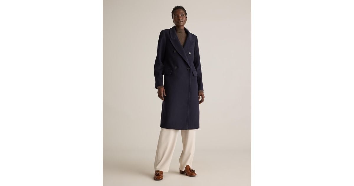 Quince Italian Wool Double-Breasted Tailored Coat in Blue | Lyst