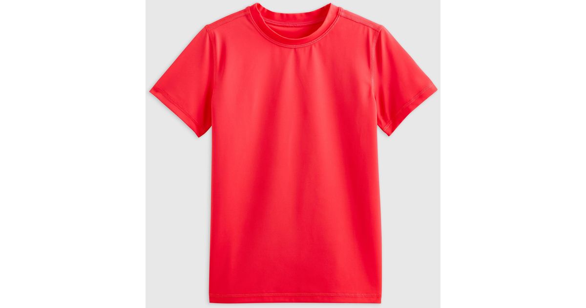 Quince Short Sleeve Rash Guard Top, Recycled Polyester Spandex in Red ...
