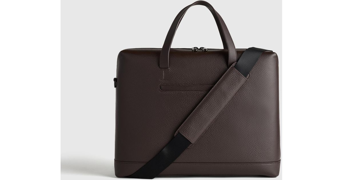 Quince Excursion Italian Leather Slim Laptop Bag in Black for Men | Lyst
