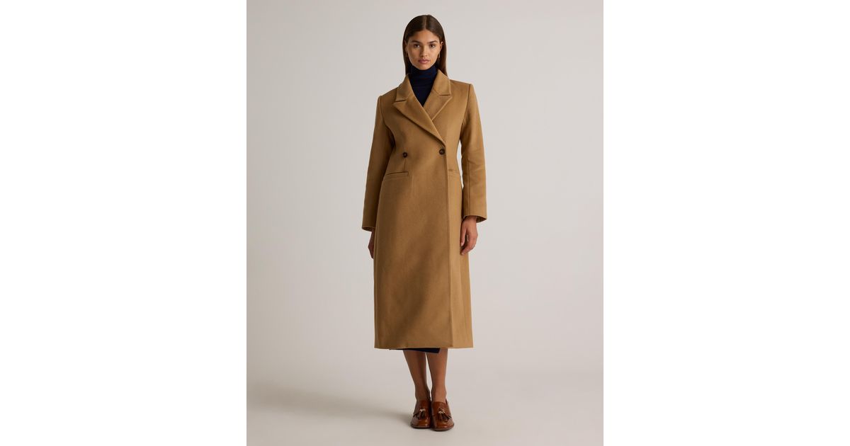 Quince Italian Wool Tailored Coat, Wool/Nylon in Natural | Lyst