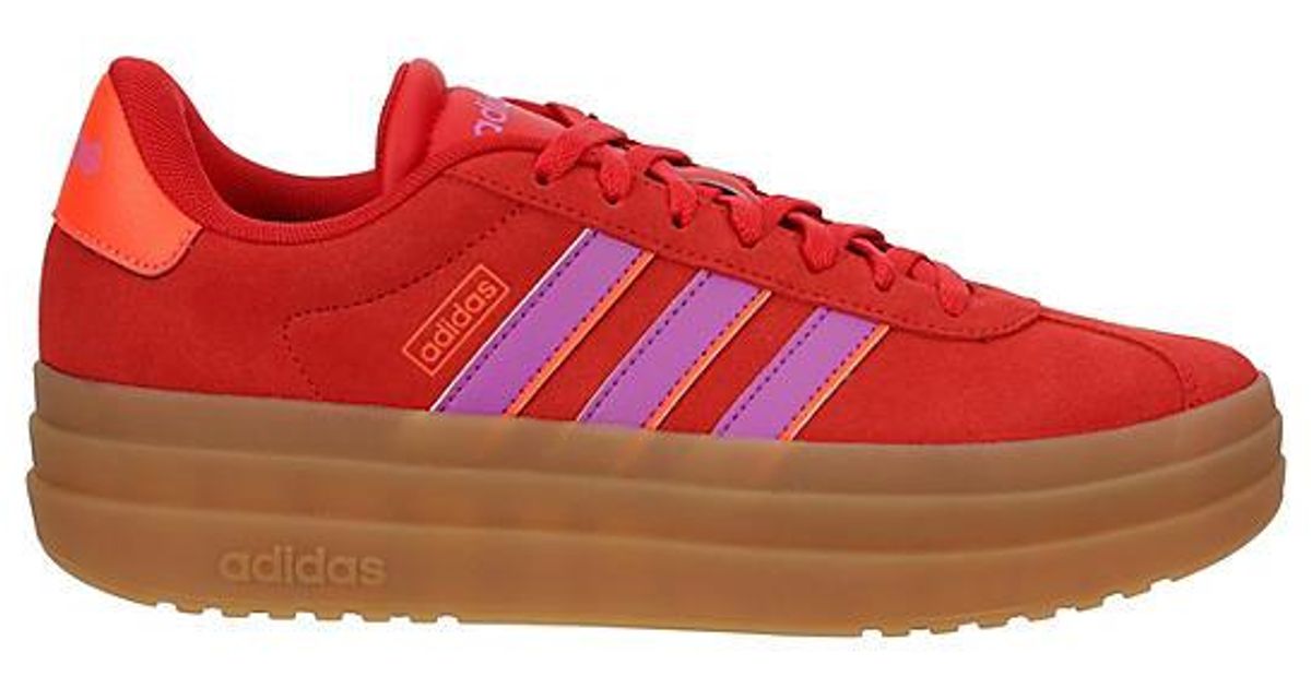 adidas VL Court Bold Suede Sneakers in Red | Lyst