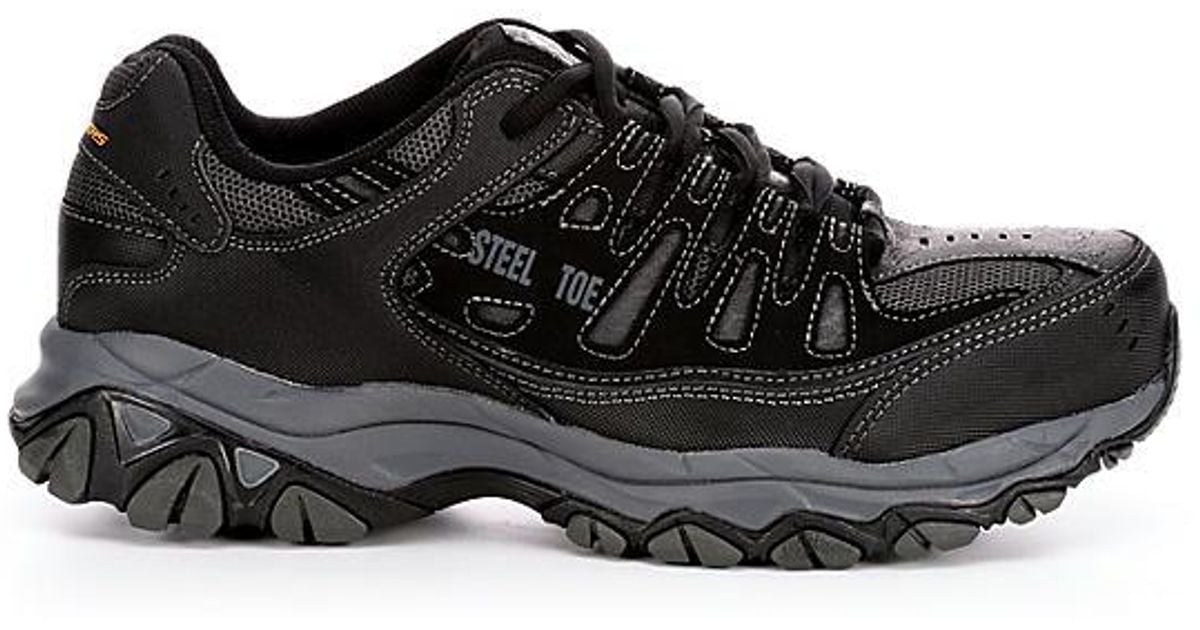 Skechers 77055 Steel Toe Work Shoe Work Safety Shoes in Black for Men ...
