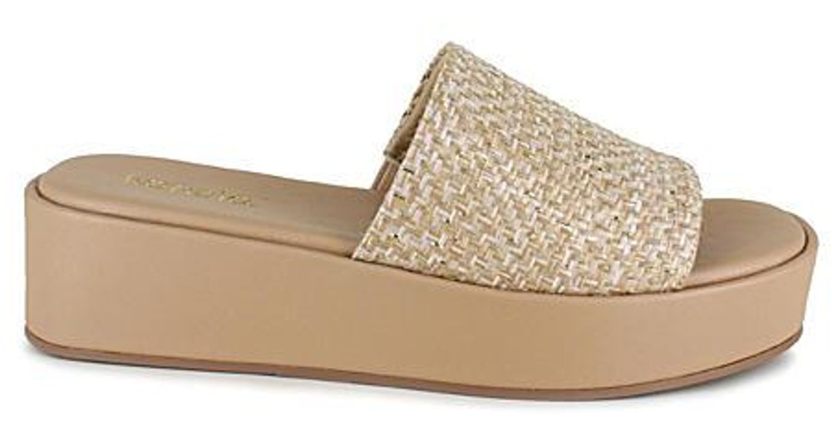 Kensie Carla Slide Sandal in Natural | Lyst