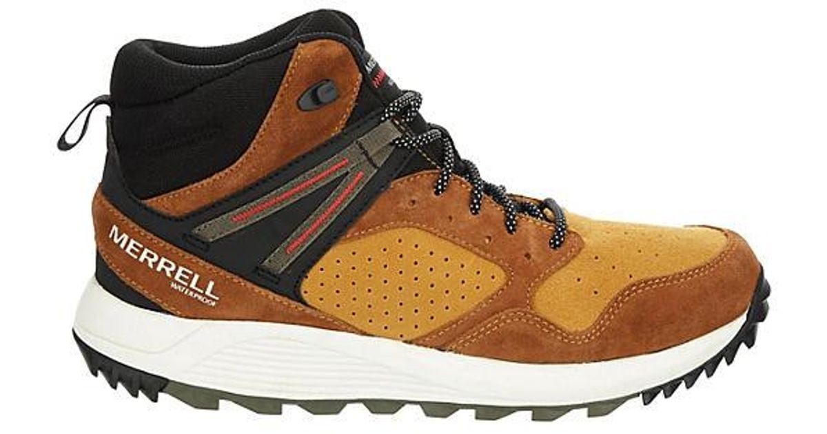 Merrell Wildwood Waterproof Mid Hiking Boot in Black for Men | Lyst