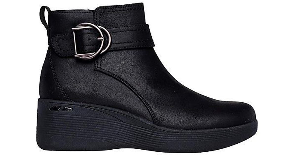 Skechers Pier-Lite Ankle Boot in Black | Lyst