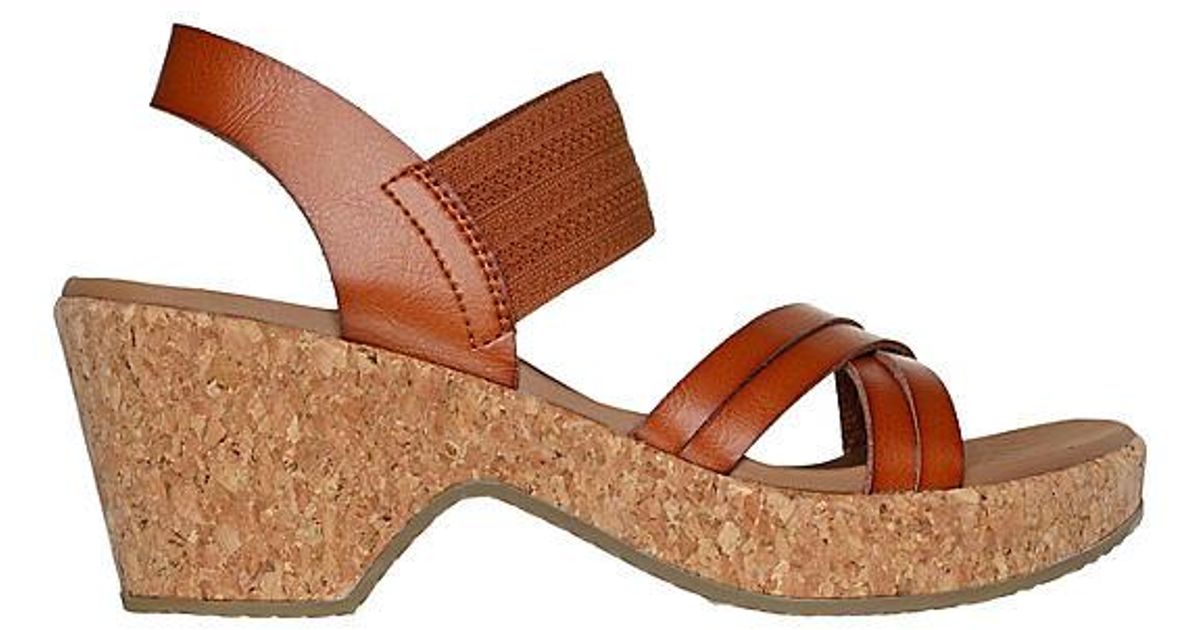 Skechers Night Skies Wedge in Brown | Lyst