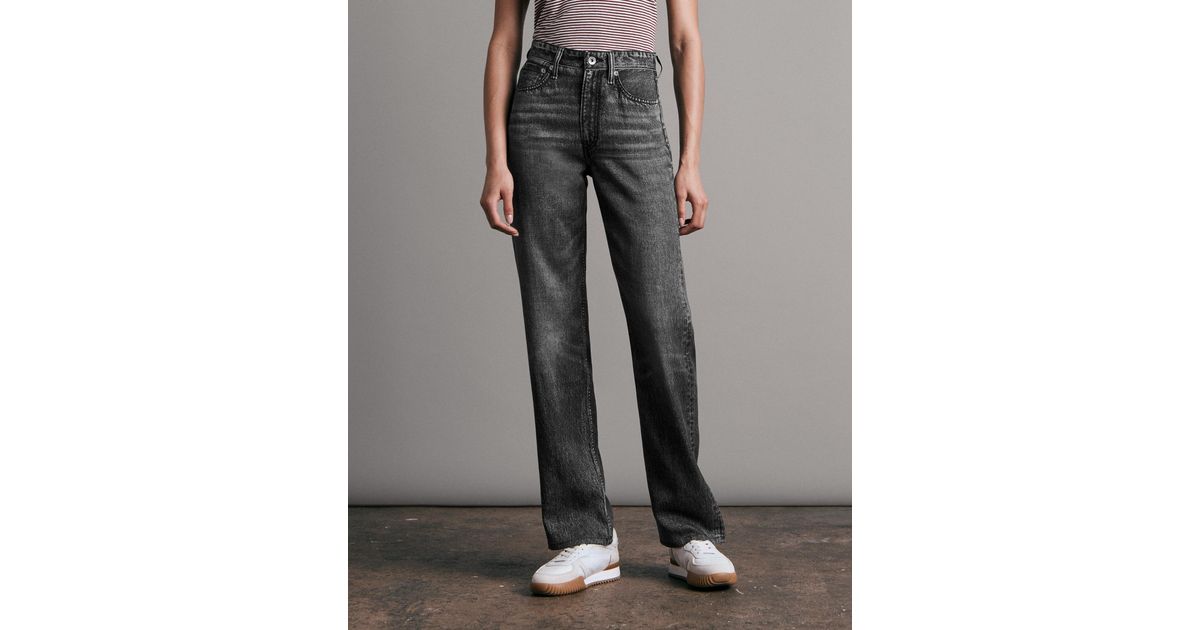 Rag & Bone Alex Liquid Miramar High Rise Straight | Lyst