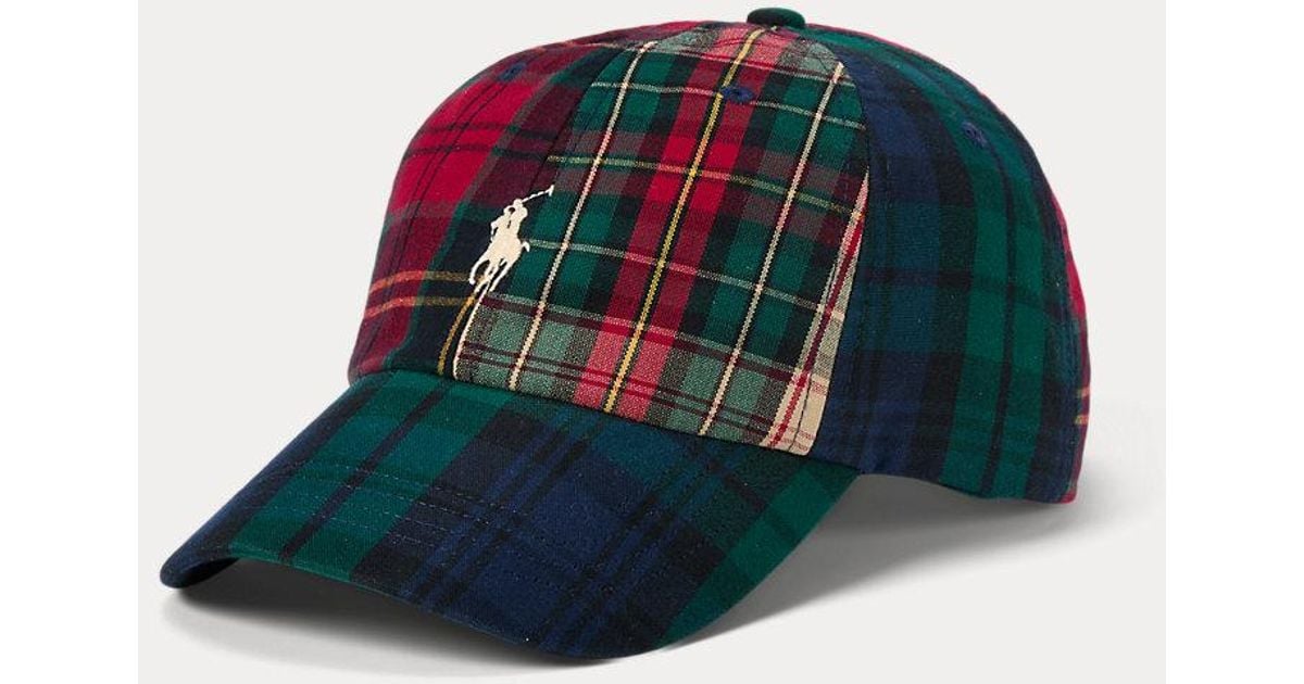 Polo Ralph Lauren Plaid Oxford Ball Cap in Blue for Men | Lyst UK