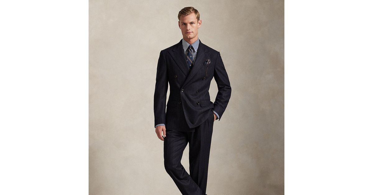 Ralph Lauren Polo Tailored Fit Pinstripe Wool Suit in Blue for Men | Lyst