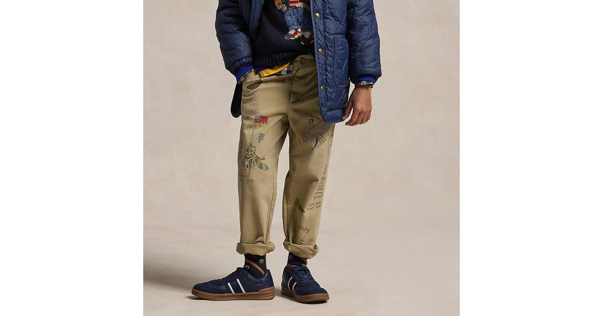 Polo Ralph Lauren Ralph Lauren Boy's Salinger Straight Fit Chino Graphic Pant in Blue for Men | Lyst