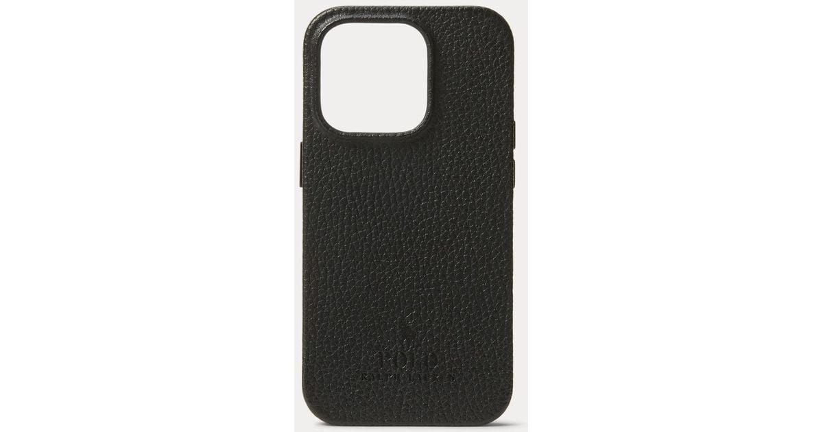 Polo Ralph Lauren Leather Magsafe Iphone 15 Pro Case in Black for Men ...