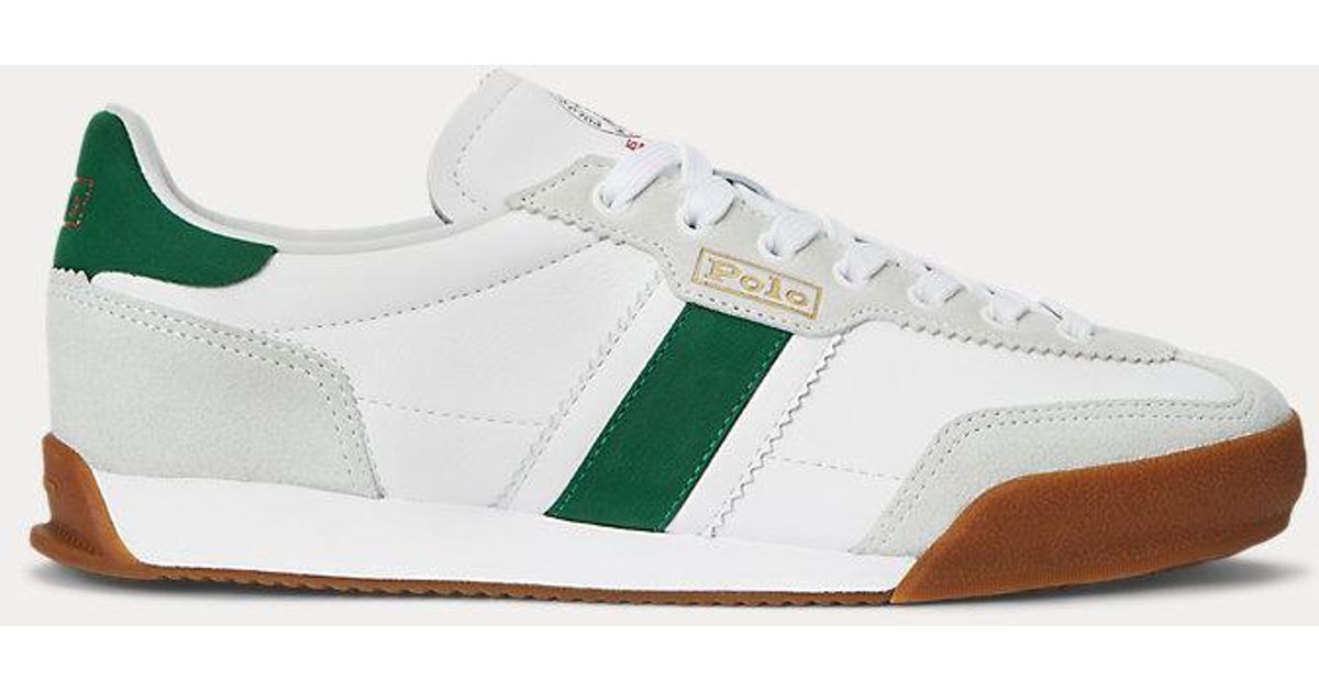 Polo Ralph Lauren Hester Leather-Suede Trainer in Green for Men | Lyst UK
