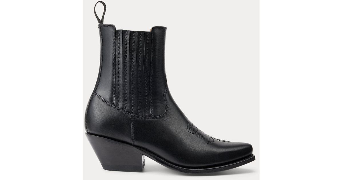 Ralph Lauren Ralph Lauren Quinn 40 Mm Vachetta Leather Bootie in Black ...