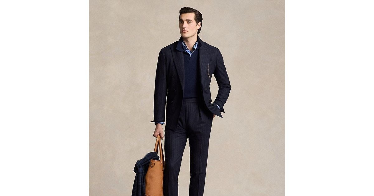 Polo Ralph Lauren Polo Tailored Chalk-Stripe Flannel Suit in Blue for ...