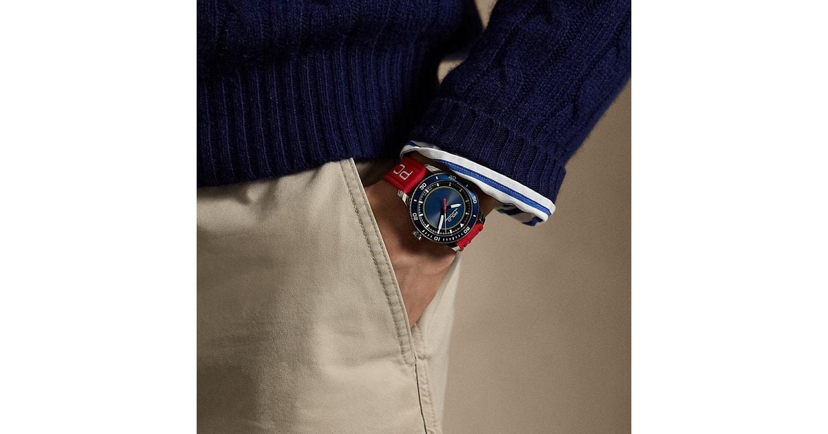 Ralph Lauren 42 Mm Polo Sport Steel Watch in Blue for Men | Lyst UK