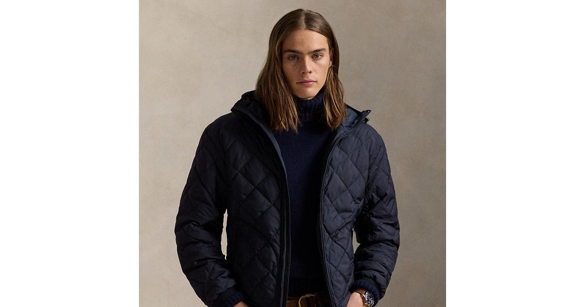 Polo Ralph Lauren Mitchell Hooded Down Jacket in Blue for Men | Lyst