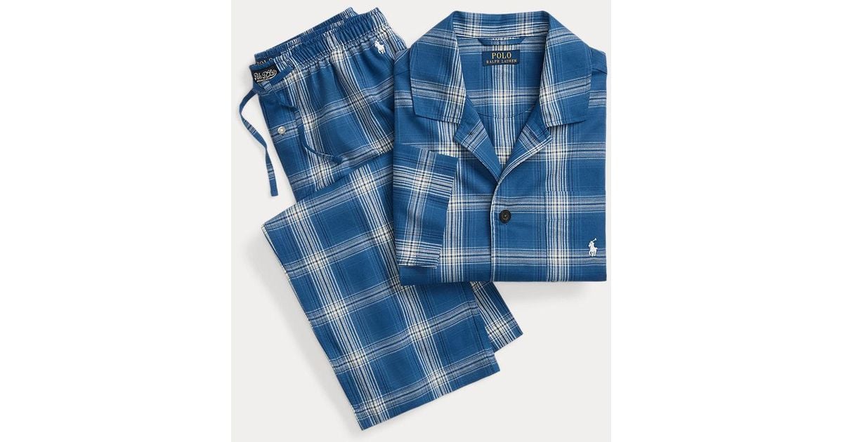 Polo Ralph Lauren Monogram-print Cotton Pyjama Set in Blue for Men ...