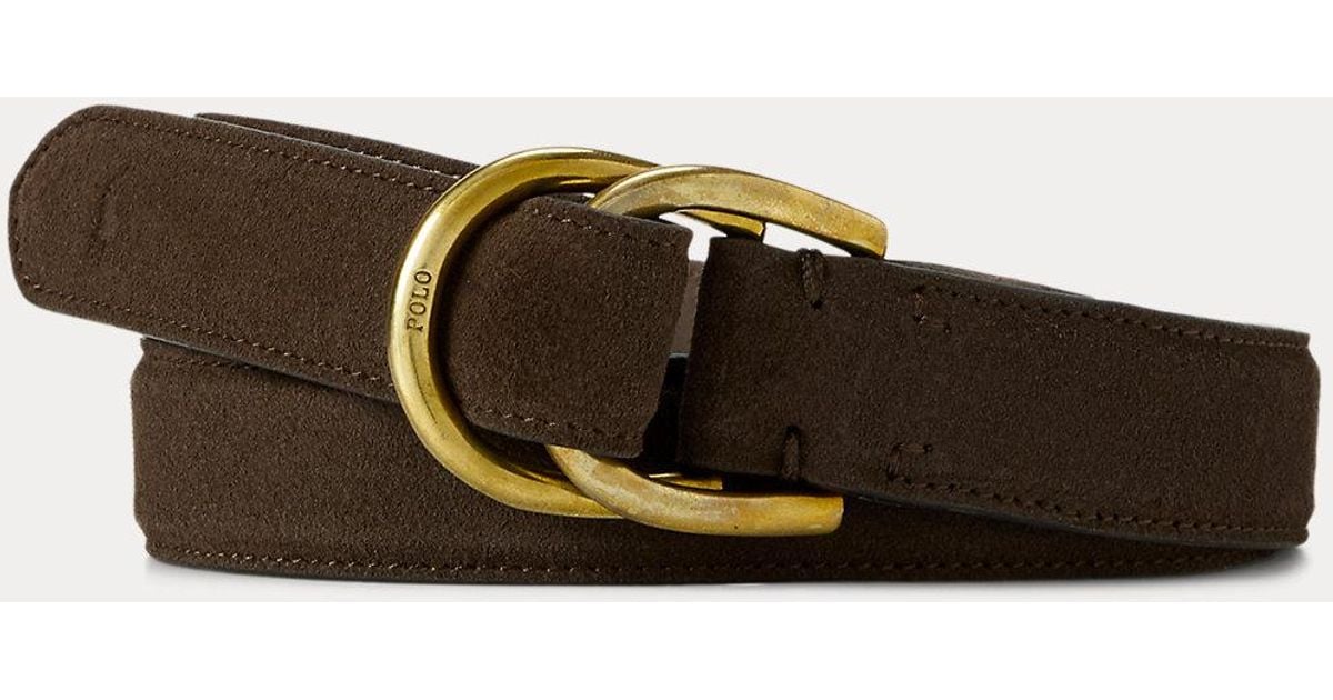 Ralph Lauren Suede D-ring Belt in Brown for Men | Lyst UK