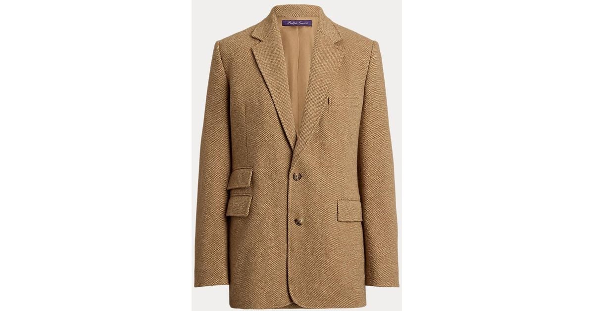 Ralph Lauren Eli Basket-Weave Tweed Jacket in Natural | Lyst UK