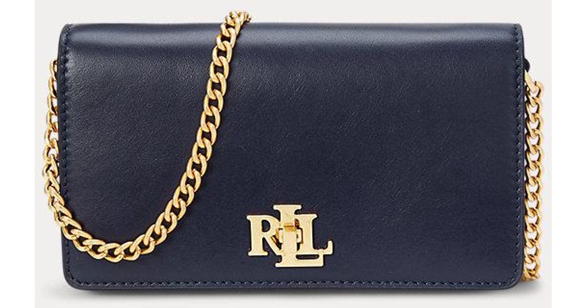 Ralph Lauren Leather Crossbody Turn-Lock Tech Case in Blue | Lyst UK