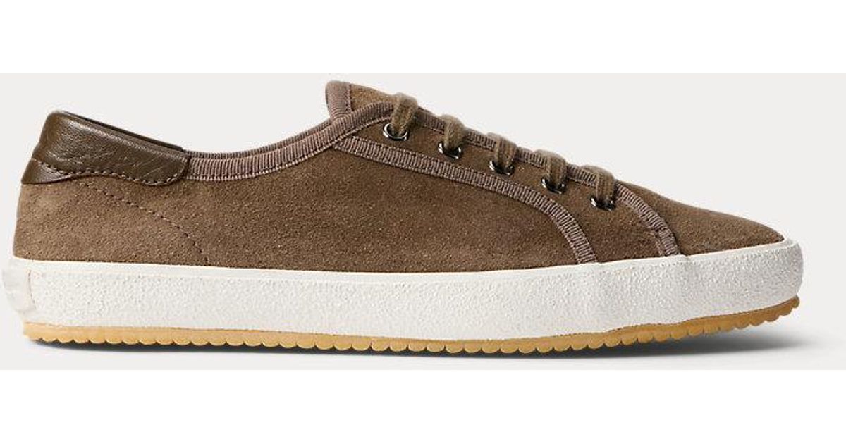 Ralph Lauren Ralph Lauren Bayston Goat-suede Sneaker in Brown | Lyst