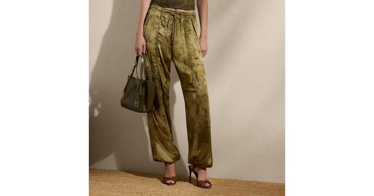 Ralph Lauren Ralph Lauren Killian Print Silk Charmeuse Pant in Green | Lyst