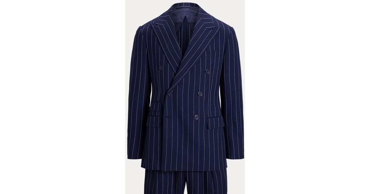 Ralph Lauren Kent Hand-Tailored Pinstripe Twill Suit in Blue for Men ...