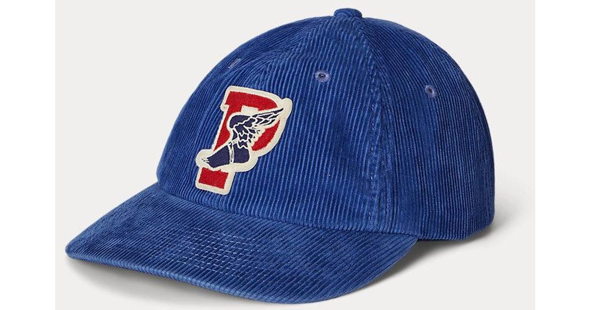 Polo Ralph Lauren P-Wing Corduroy Ball Cap in Blue for Men | Lyst