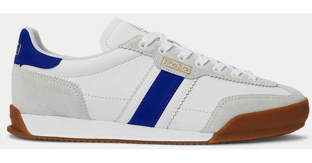 Ralph Lauren Hester Leather-Suede Sneaker in Blue for Men | Lyst